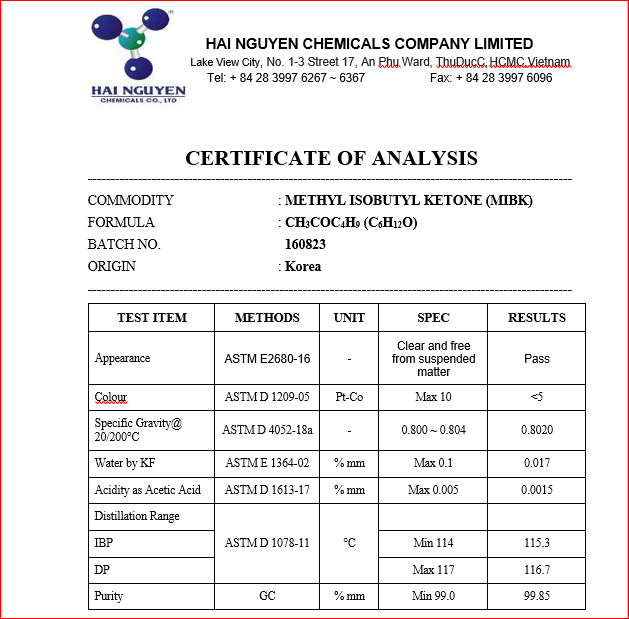Methyl Isobutyl Ketone (MIBK)